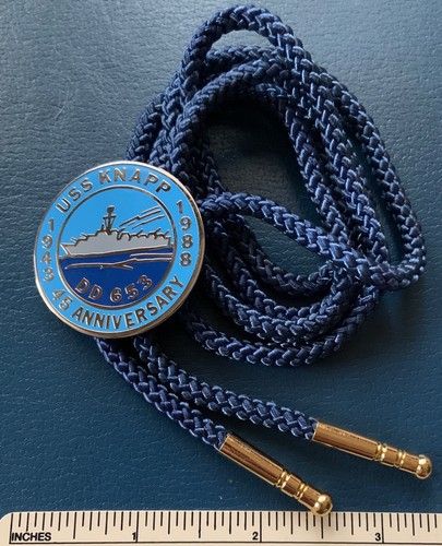 USS KNAPP DD 653 45th Anniversary Souvenir BOLO TIE SLIDE Navy Ship Sea ...