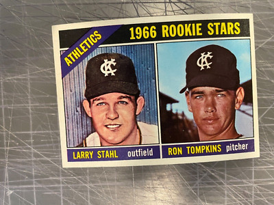 1966 TOPPS #107 LARRY STAHL RON TOMPKINS K.C. ATHLETICS BASEBALL CARD ...