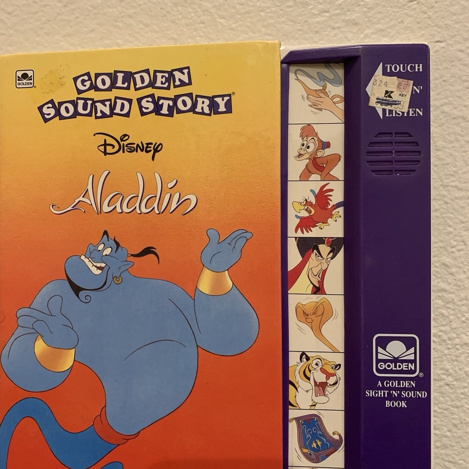Vintage 1992 Disney Aladdin Golden Sound Story Book (K-Mart Sticker) No ...