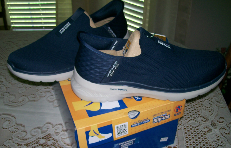 NEW Skechers 216278 Mens Slip-ins Go Walk 6 Easy On Navy Memory Foam Sz ...