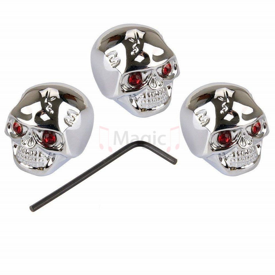 3PCS Skull Knob Electric Guitar Volume Tone Control Knobs Skull Head ...