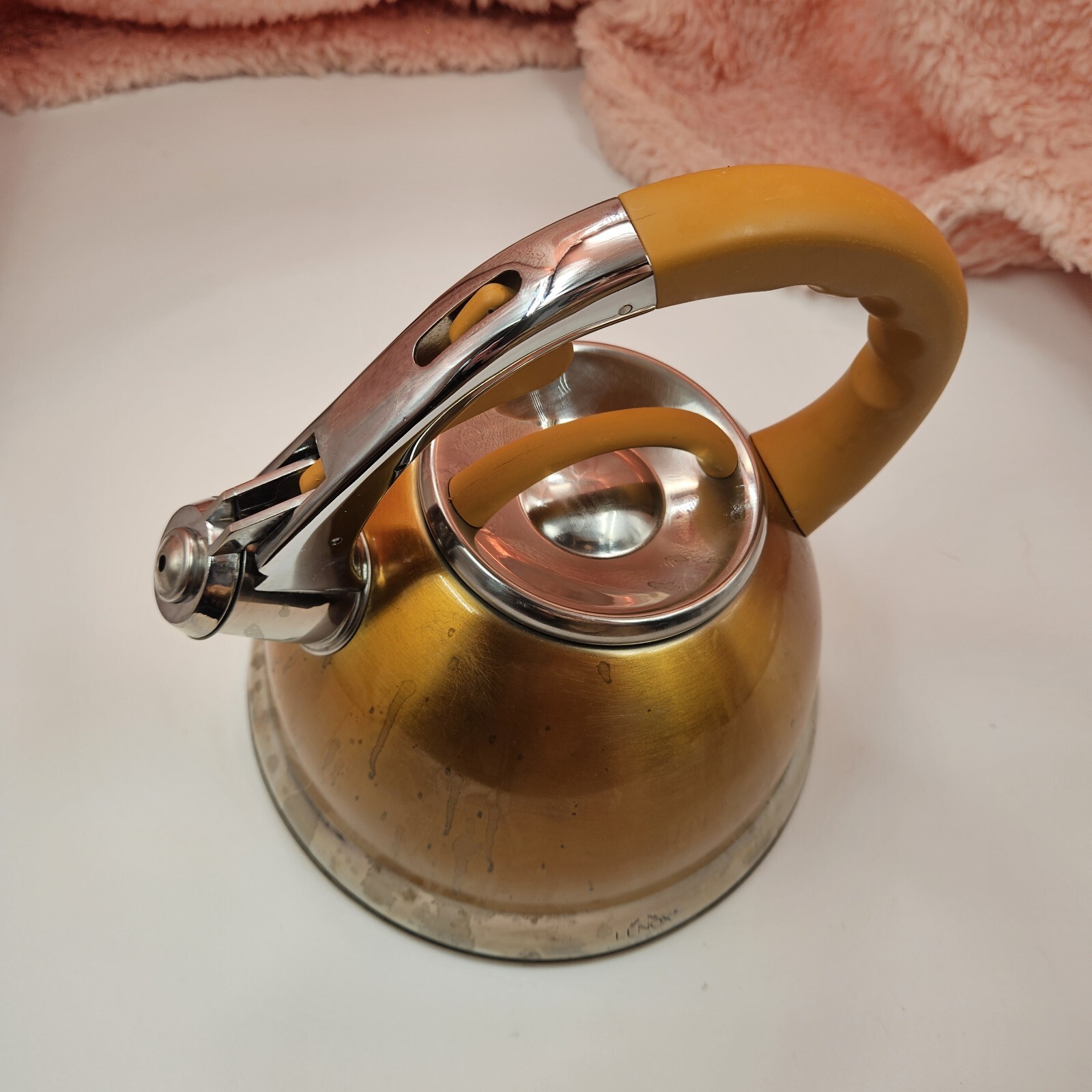 Lenox Large Gold Whistling Tea Kettle 2.5qt Pre-owned Without Box | eBay
