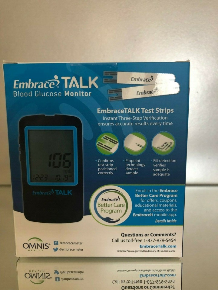 QTY (20) Embrace No-Code Talking Blood Glucose Meter System. FREE ...