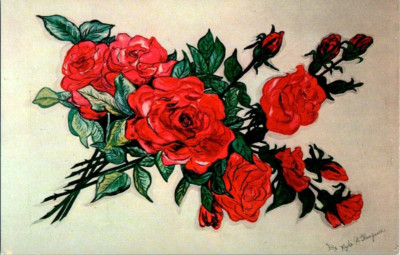 Unposted Post Card NT-5 Bouquet Of Roses Painting By Mouth Artist Nyla ...