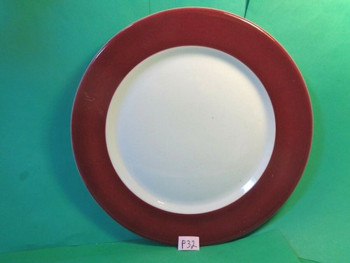 Tepco China 9 1/2" Dinner Plate, Red/Maroon Ring Pattern (Used/UC) | eBay