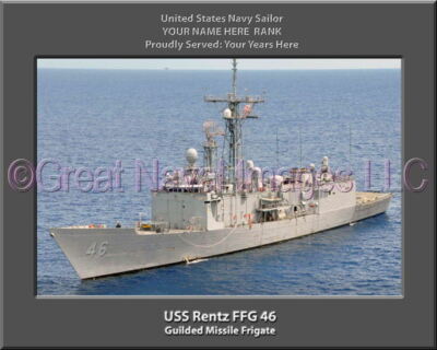 USS Rentz FFG 46 Personalized Canvas Ship Photo Print 3 Navy Veteran ...