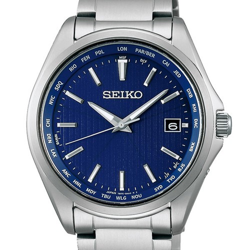 SEIKO SELECTION SBTM289 Blue Silver Titanium Solar Men's Watch New in ...