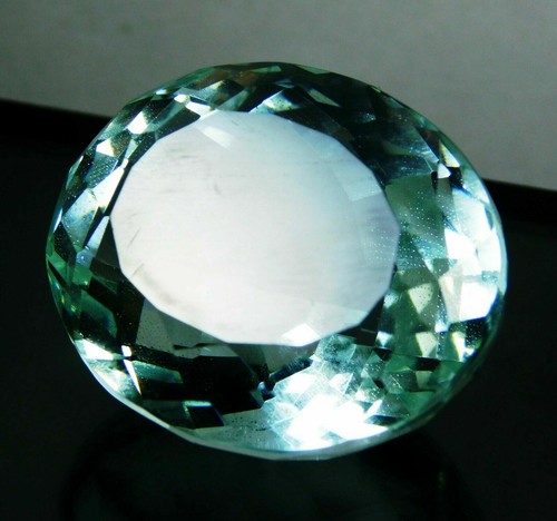 93 Cts Natural Oval Cut Tranparent Ocean Blue Aquamarine Loose Gemstone ...