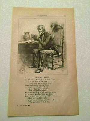 K105) Old Man Gram Poem Sitting In His Chair Harper's Monthly 1878 ...