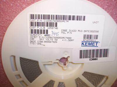 QTY (3000) 5pf 50V .5pf% COG 1206 CERAMIC MLCC CAPACITORS ...
