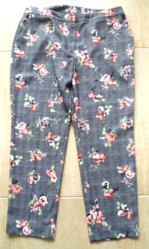LADIES VERY SIZE 14 BLACK & WHITE FLORAL PRINCE OF WALES CHECK TROUSERS ...