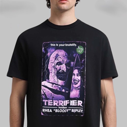 Rhea Ripley Terrifier Reprint T-Shirt Bloody Collab Halloween Horror ...