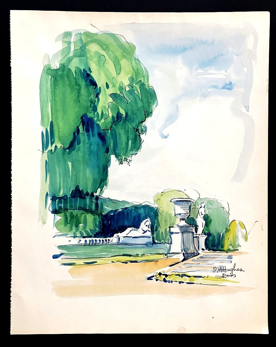 Daisy Hughes Watercolor Painting of Tuileries Garden, Paris, France ...