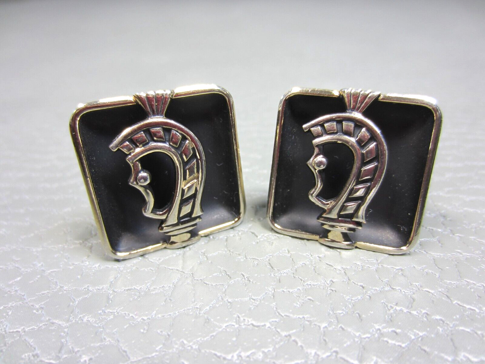 Black Enamel Figural Knight Shadow Box Reticulated Ye… - Gem