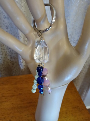 Handmade Key Chain Glass & Acrylic Beads & Faceted "Crystal" & Silver ...