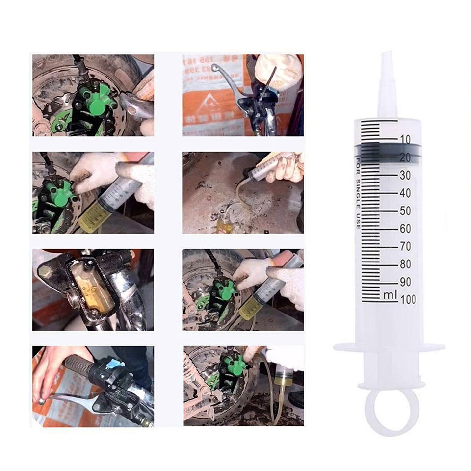 100ML Motorcycle Bleed Kit Caliper Gas Bleed Syringe Tool For Hydraulic ...