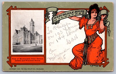 Postcard Milwaukee WI Post Office "Republican House" 1907 | eBay