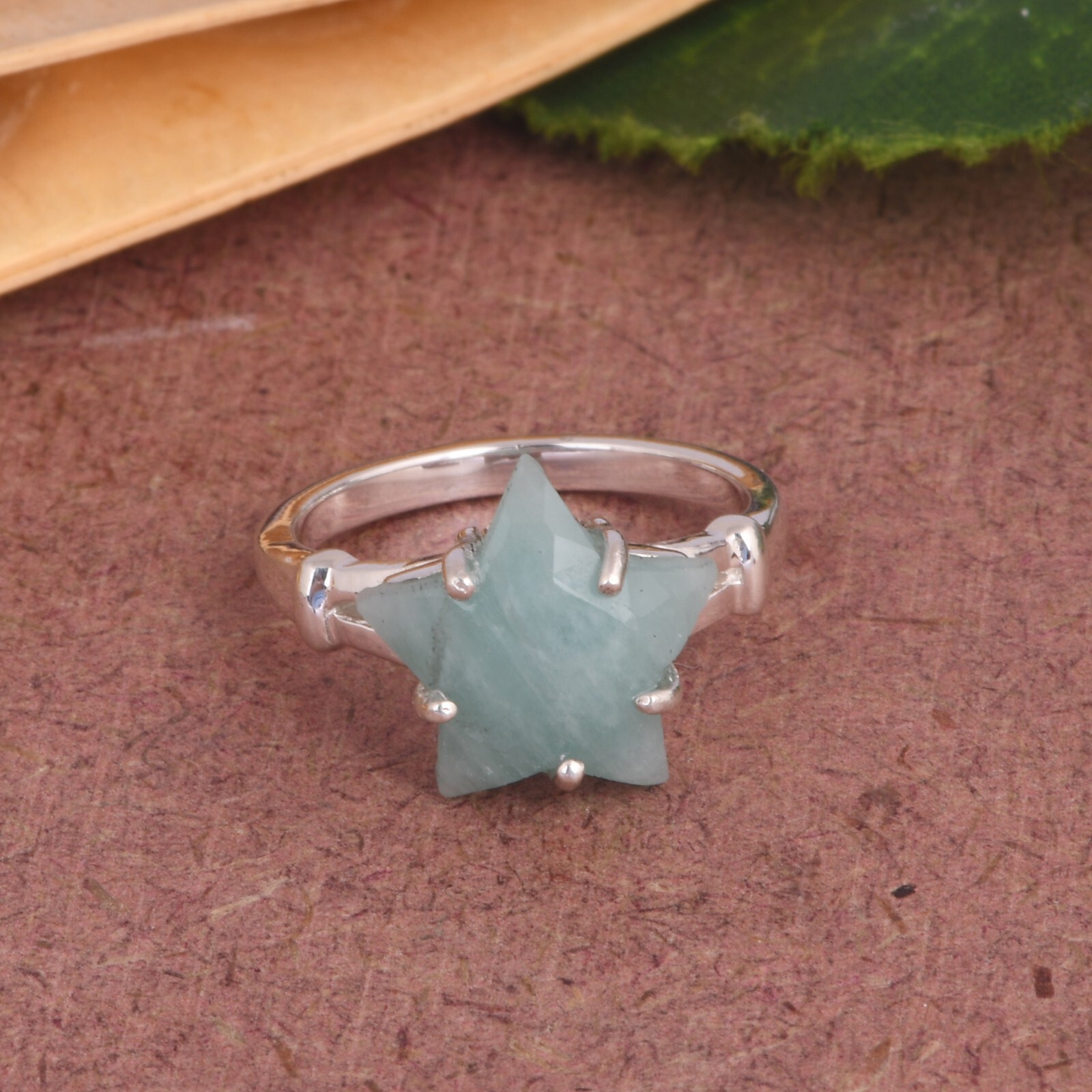 Gorgeous Star Amazonite 925 Sterling Silver Prong Set Engagement Ring ...