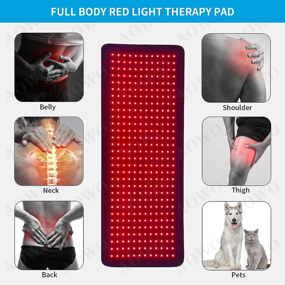 Red Light Therapy Pad LED Infrared Full Body Mat Device Back Muscle ...