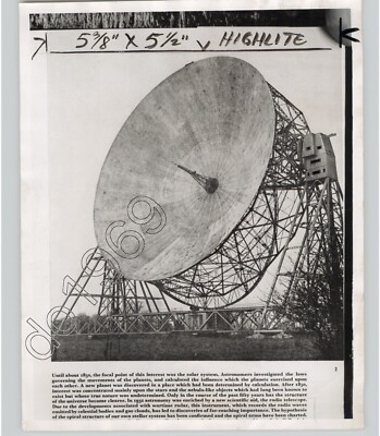 250 Ft Diameter RADIO TELESCOPE of Jodrell Bank ENGLAND Vintage 1961 ...