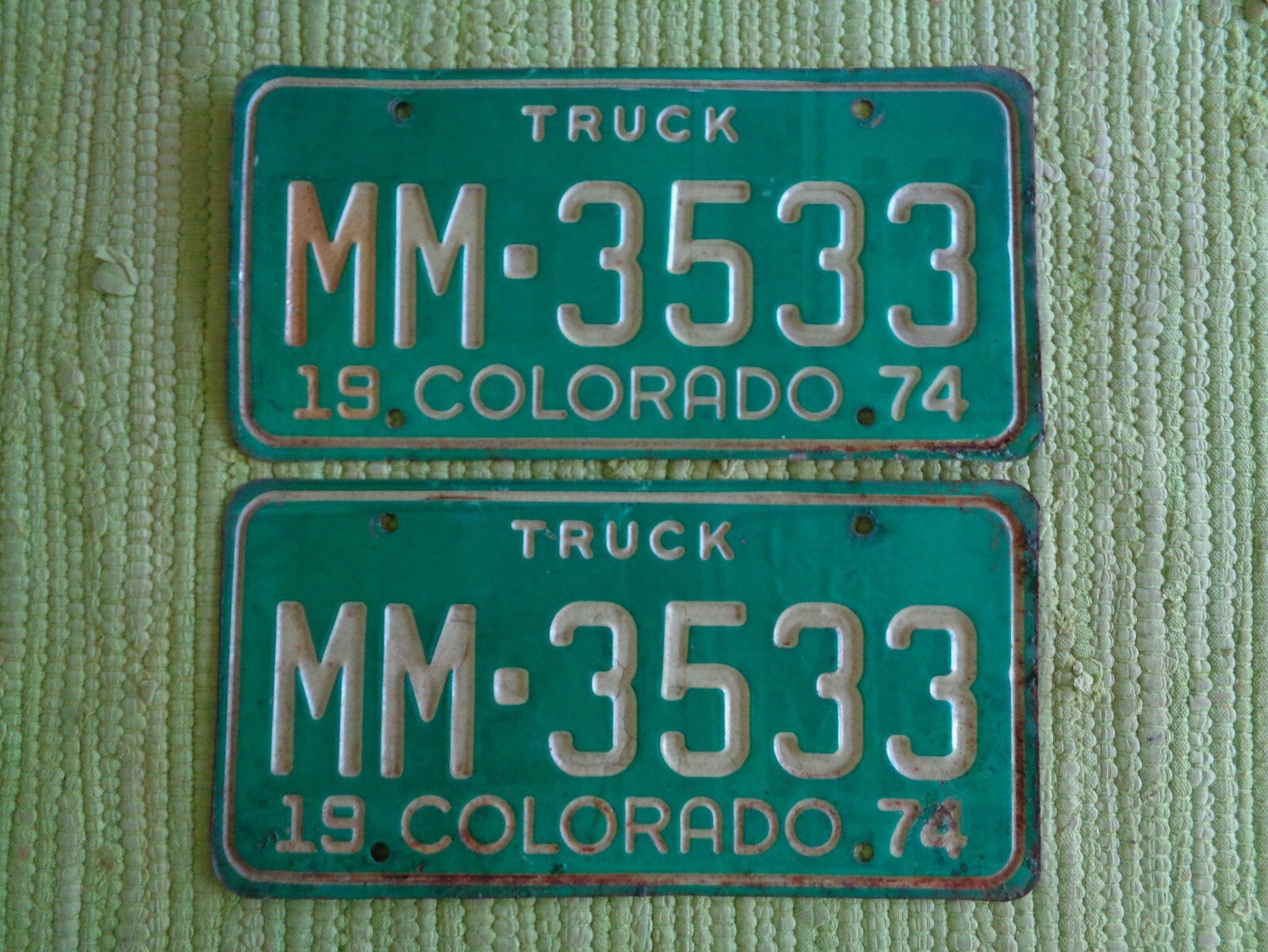 1974 Colorado TRUCK License Plate CO Tag MM-3533 Pair 74 Plates | eBay