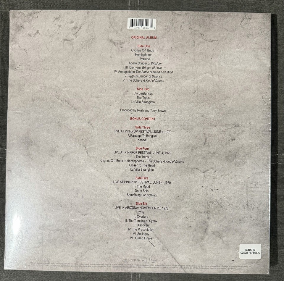 Rush Hemispheres 40th Anniversary Set 2018 SEALED LP Record | eBay