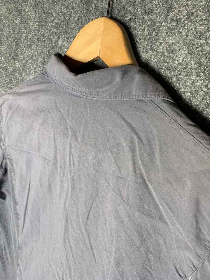 James Perse Shirt Womens Large Gray Button Front 3/4 Sleeve Ribbed Side ...