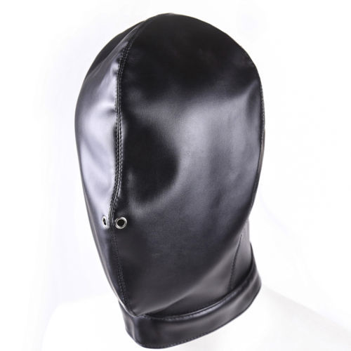 Quality Soft PU Leather Full Covered Blindfold Hood With Nose Holes | eBay