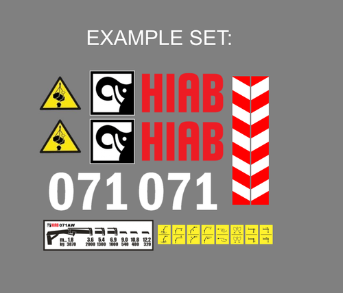 Sticker, aufkleber, decal - Crane HIAB 071 140 125 035 025 050 100 085 ...