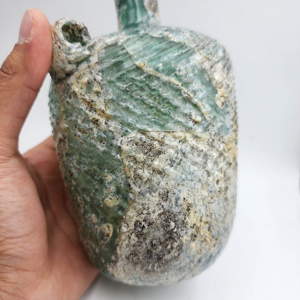 A LARGE ROMAN GLASS FLASK WITH HANDLES. RESTORED PIECE. | eBay UK