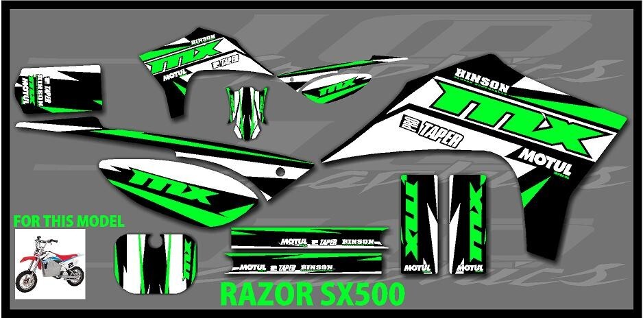 Razor SX500 graphics kit decals THICK AND HIGH GLOSS | eBay