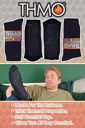 THMO - Thermal Bamboo Socks with Grips | Thermal Slipper Socks for ...