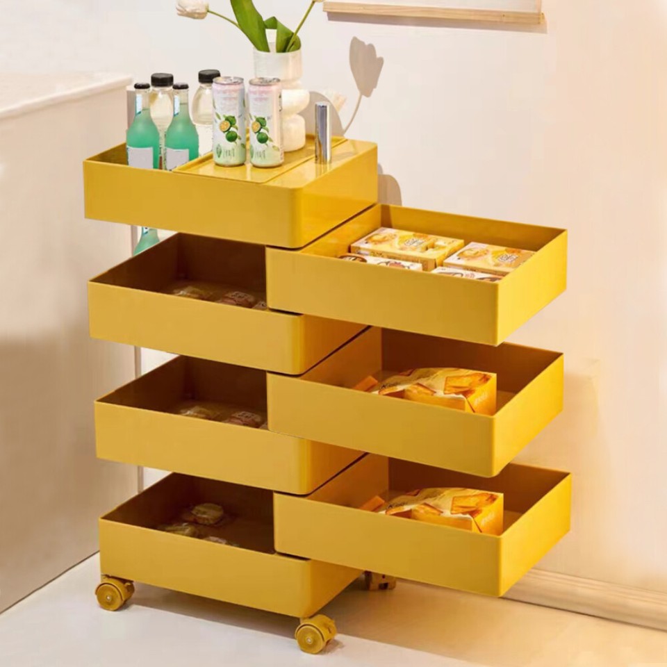 7 Drawers 360° Movable Rotating Storage Side End Coffee Table Sofa ...