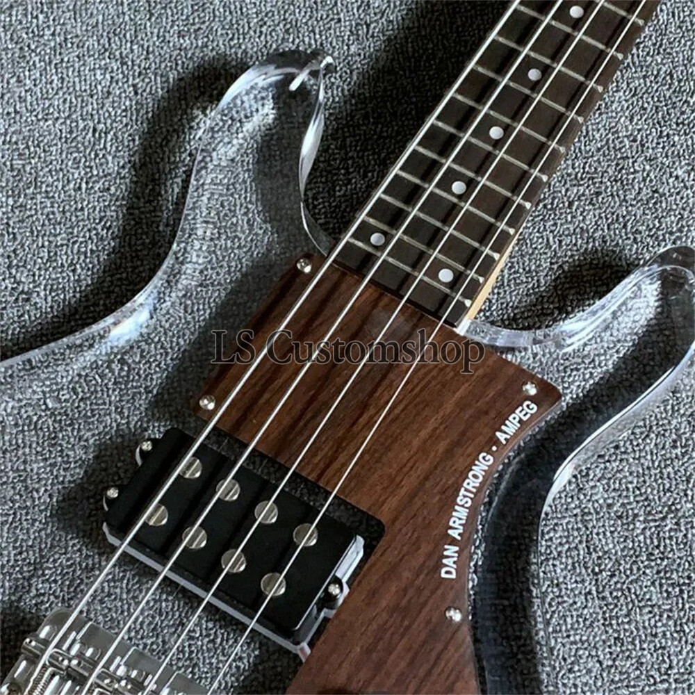 Acrylic Bass Dan Armstrong Lucite Electric Bass Guitar 4 String Chrome ...