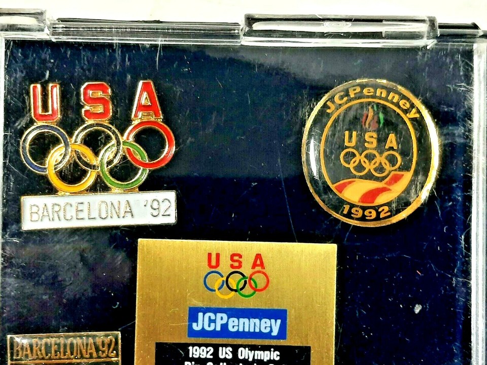 Vintage JC Penny 5 pin set BARCELONA 1992 Olympic collector pins pre ...
