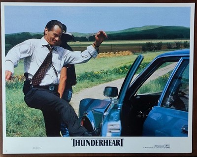 Sam Shepard kicks the car THUNDERHEART original 1992 Lobby Card 12046 ...