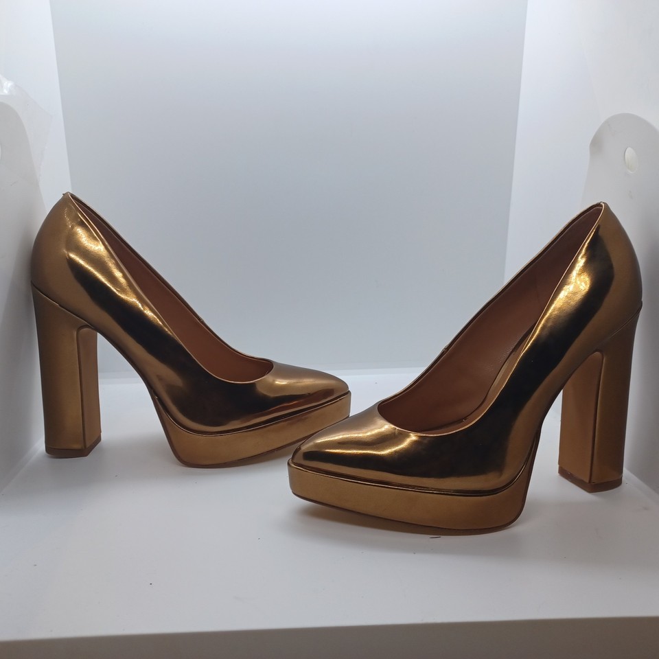 Jessica Simpson Glynis Bronze Metallic Brown Platform Heel Pumps SZ 6M | eBay