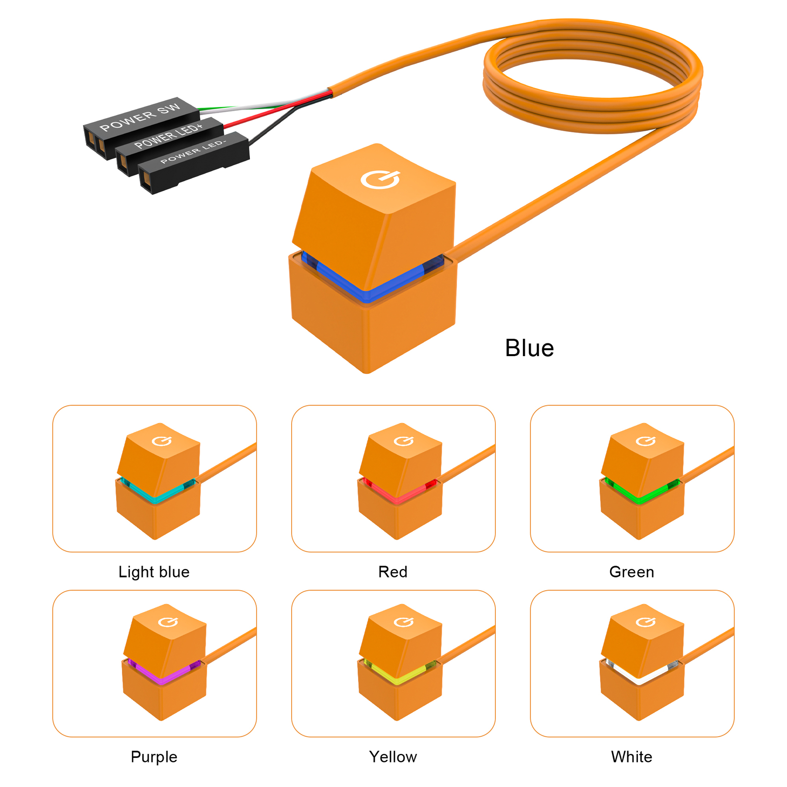 External Remote Start PC Motherboard Power On Off Switch Button ...