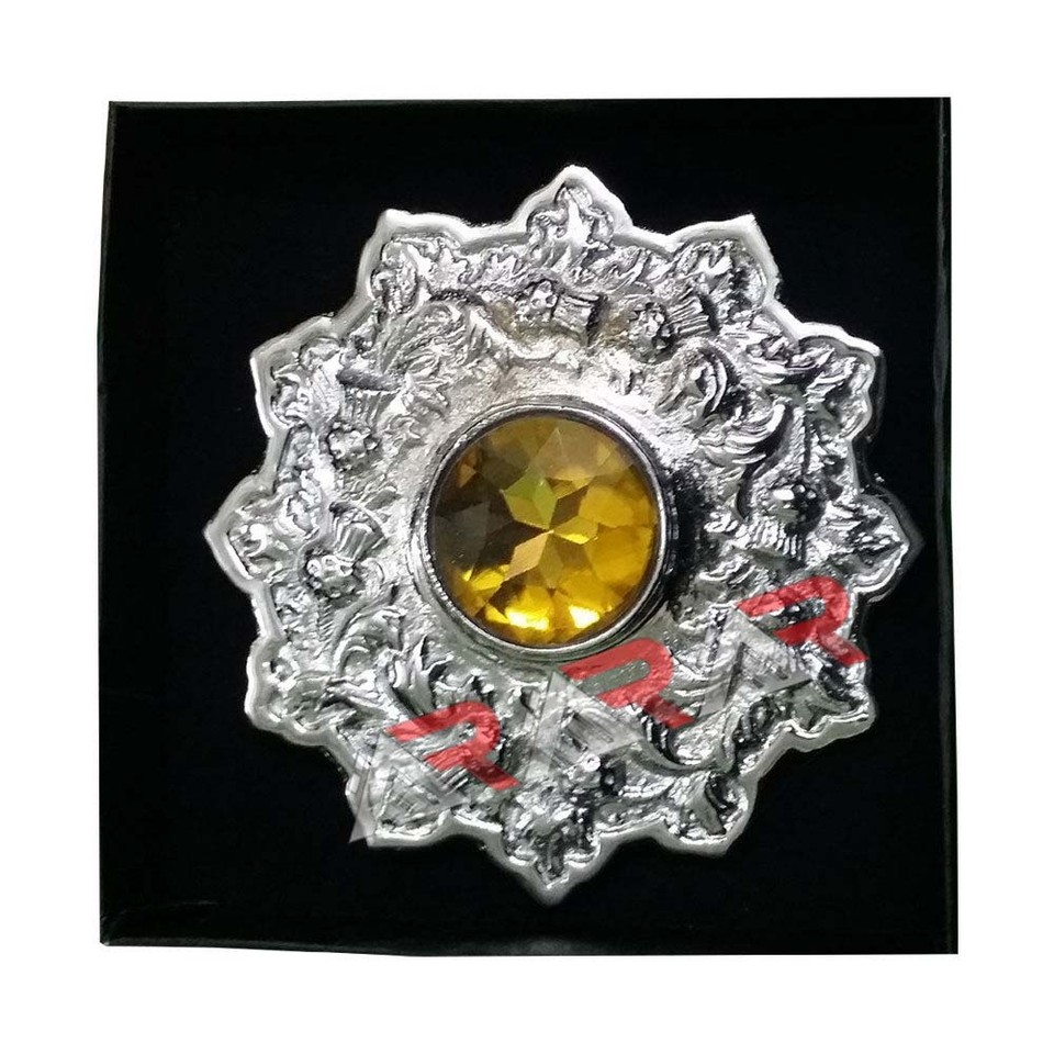 Scottish Kilt Star Fly Plaid Brooch Ornate Brooches Multi Color Stone 4 ...