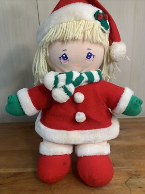 Vintage Dolly Mine Hollis Christmas Stuffed Plush Doll Well-Made 1987 ...
