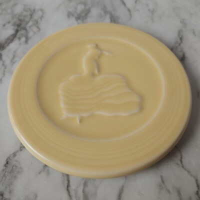 Fiesta Sunflower Yellow 6 Inch Trivet Dancing Lady Homer Laughlin ...