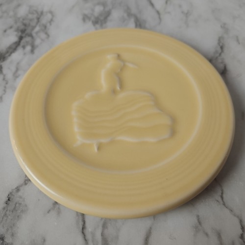 Fiesta Sunflower Yellow 6 Inch Trivet Dancing Lady Homer Laughlin ...