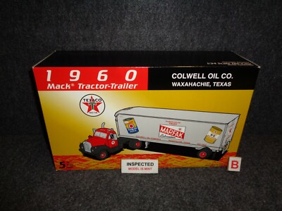 TEXACO COLWELL OIL 1960 MACK B-61 TRACTOR TRAILER TRUCK FIRST GEAR 18 ...