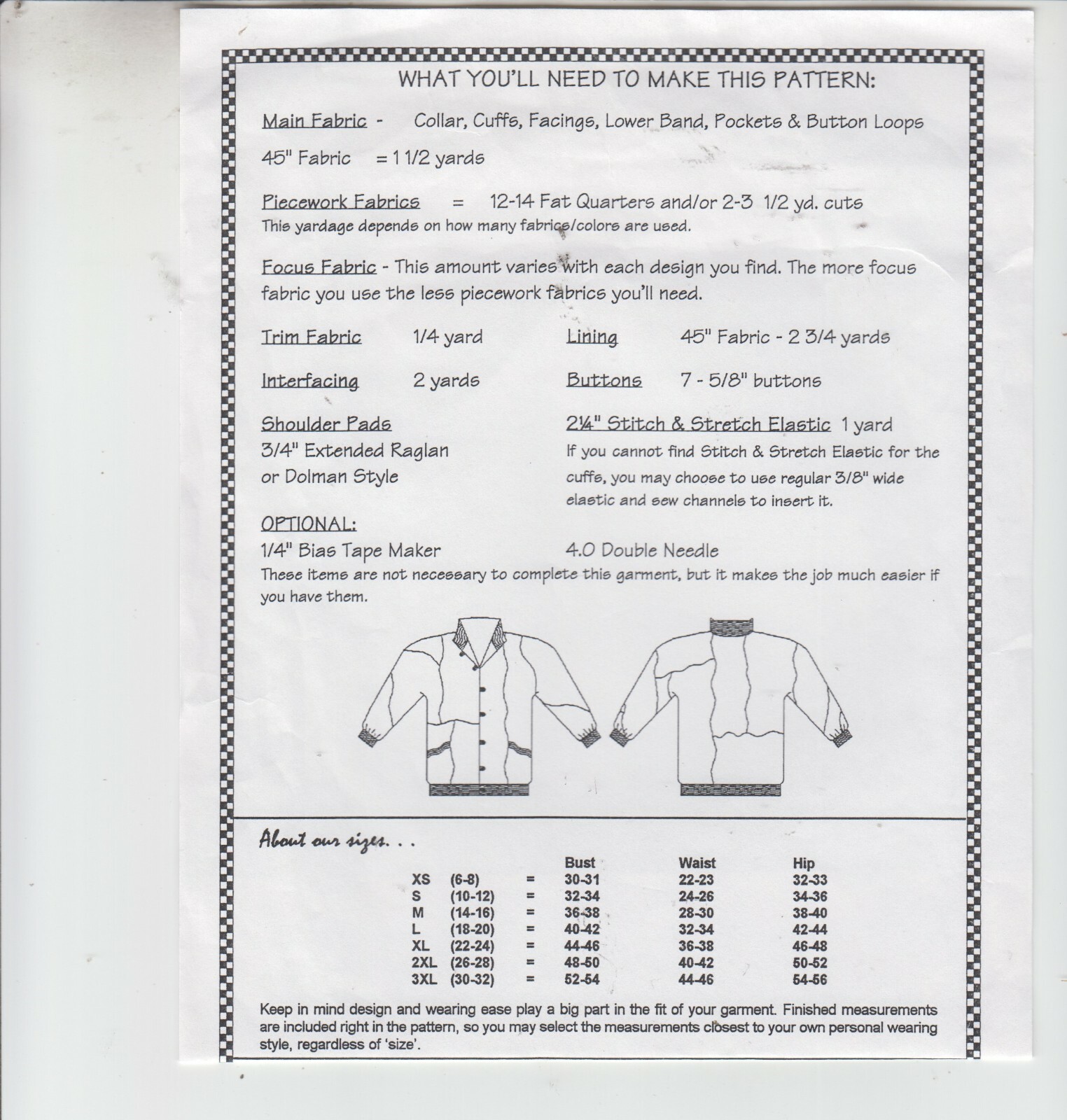 PAW Prints Catch The Wave Curve Piecing Sewing Pattern 009 Uncut XS-3XL ...