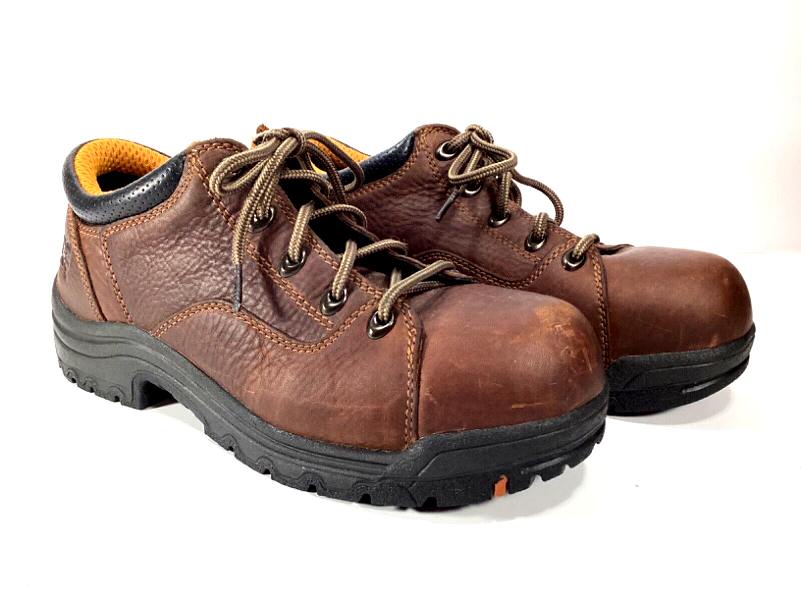 Timberland Pro Powerfit 63189 Womens Brown Leather Safety Toe Shoes ...