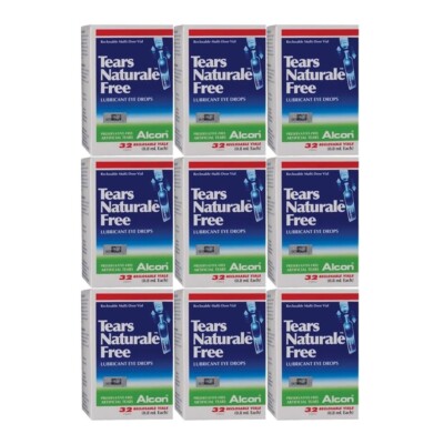 9x Alcon Tears Naturale Free Lubricant Eye Drops 32 Vials 0.8ml Red ...