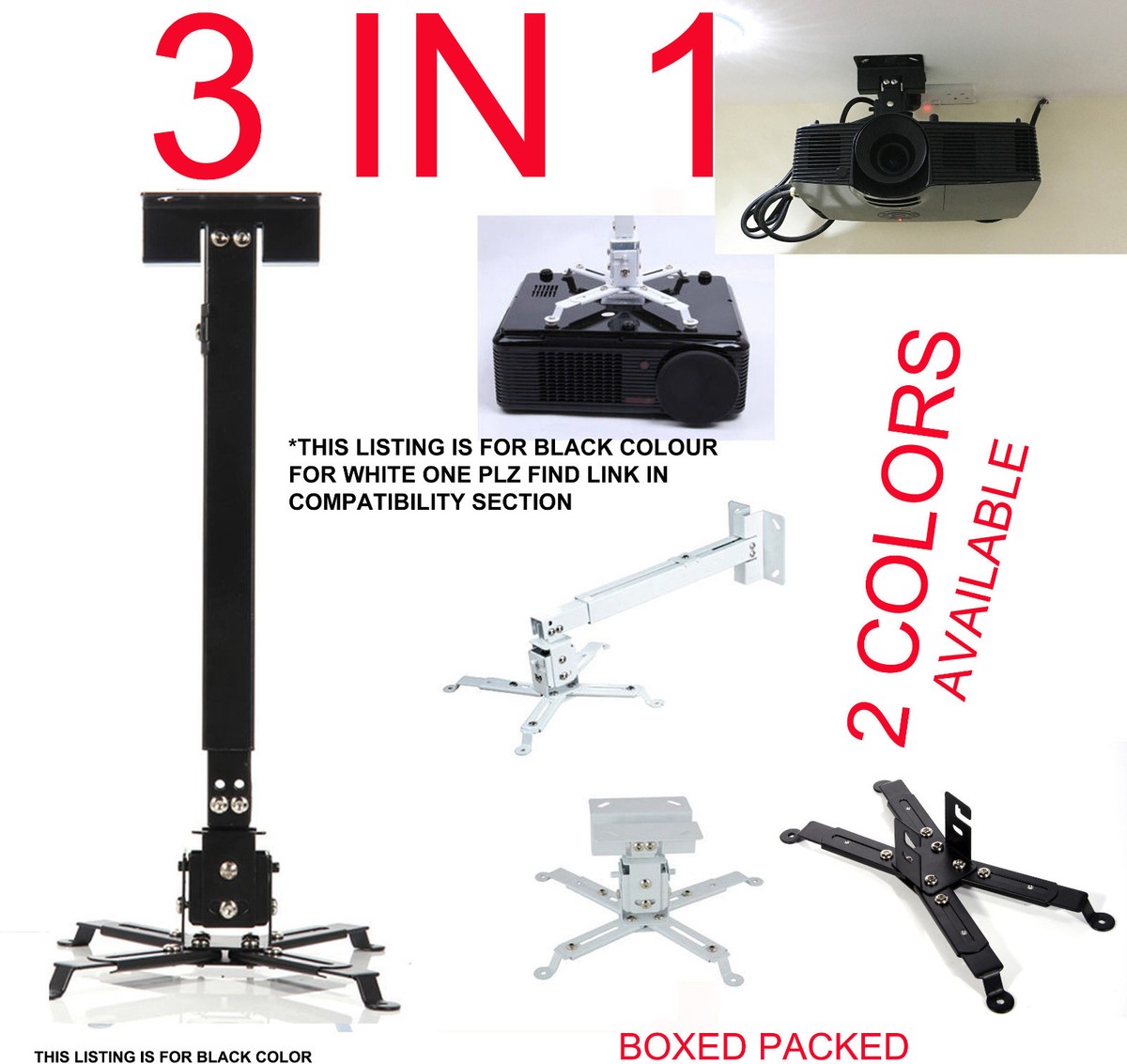 Retractable Projector Ceiling Mount Kit