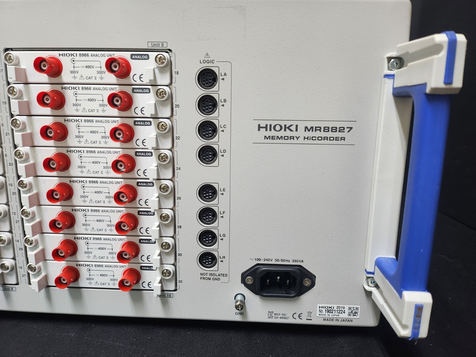 Hioki MR8827 : MEMORY HiCORDER, 8966×16,L9198×32,MR9321-01×8,U8330 ...