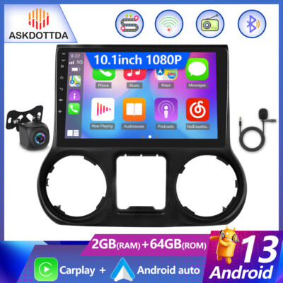 10.1" Wireless CarPlay Android13 Car Stereo For Jeep Wrangler JK 2015 ...