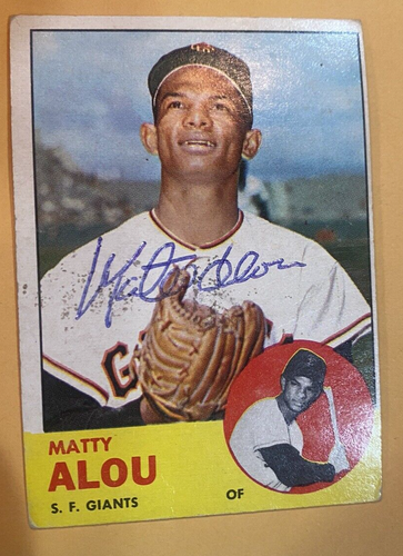 1963 Topps #128 S. F. Giants Matty Alou Signed Autographed Baseball ...